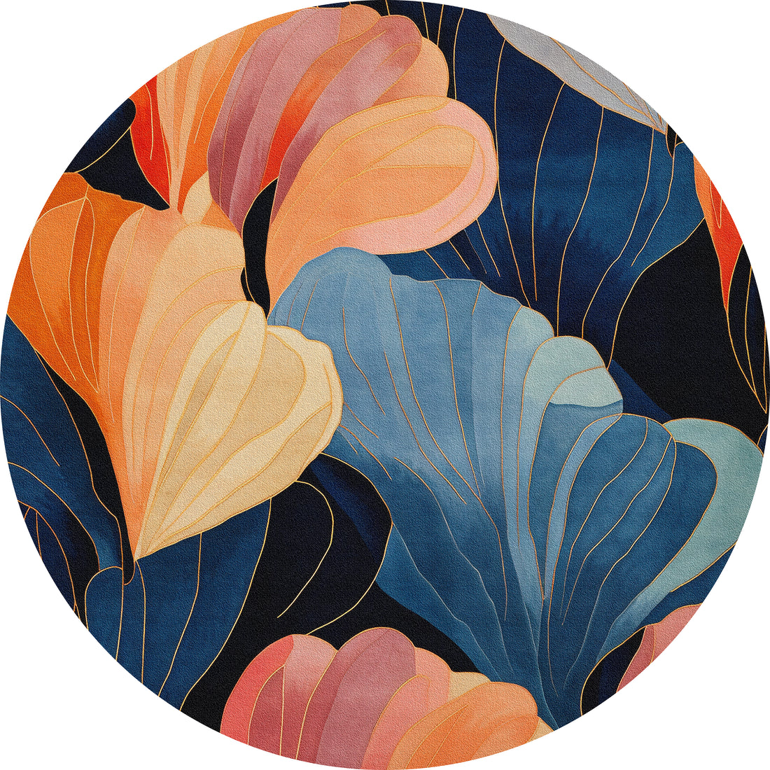 Iris Abstract Floral Washable Rug Modern Multicolor Washable Rug | JUSTRUG